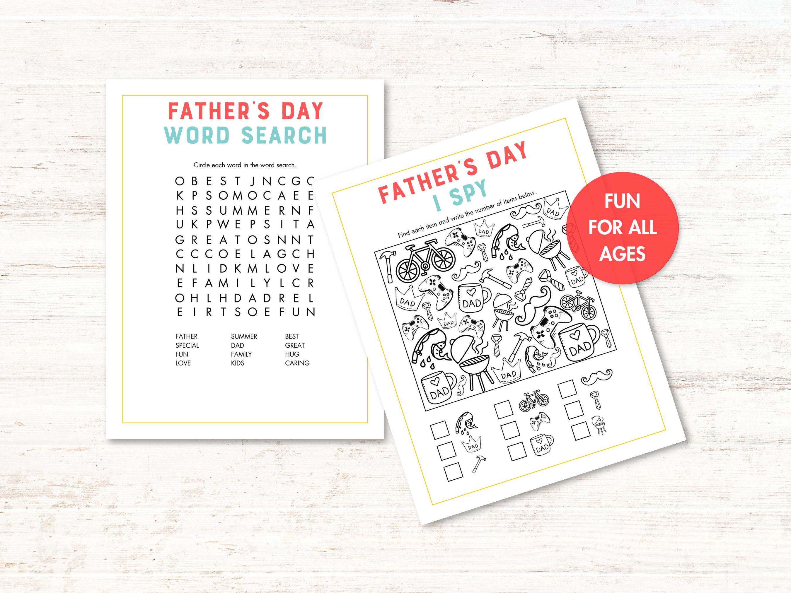 Printable Father's Day Game Bundle, Who Knows Dad Best, Word Scramble ...