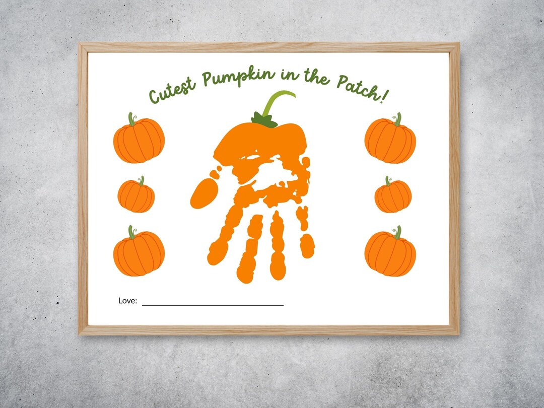 Pumpkin Handprint Art for Fall, Halloween Handprint Art, Pumpkin Patch ...