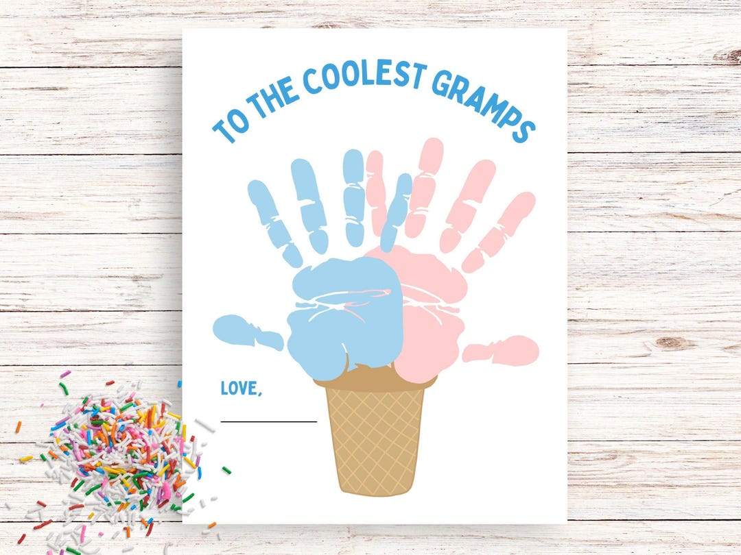 Grandparents' Day Handprint Ice Cream Craft - Printable Keepsake for ...