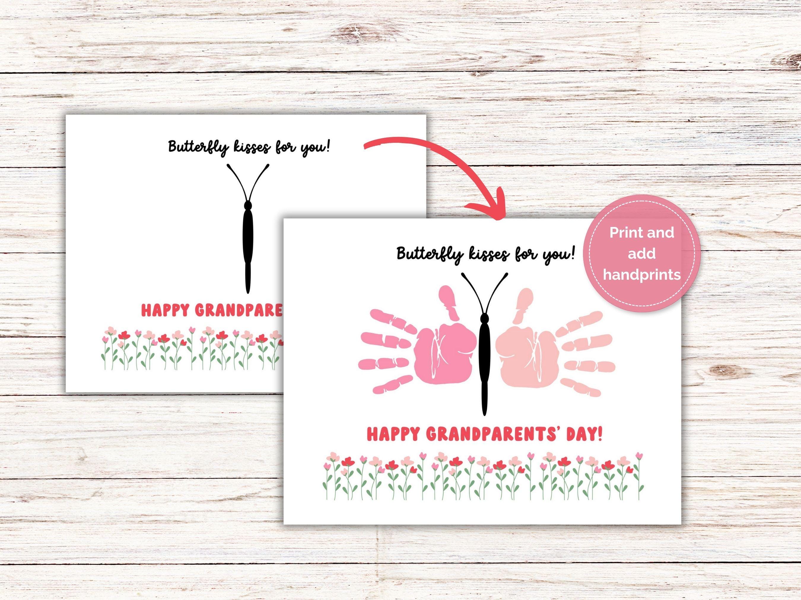 Grandparents' Day Butterfly Handprint Art - Printable Keepsake Craft ...