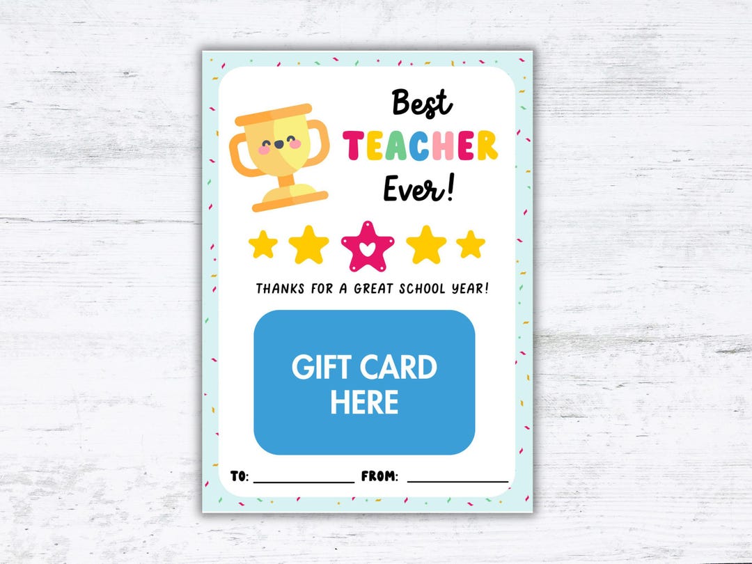 Thank You Teacher Gift Card Holder, Printable PDF, Perfect for End of ...
