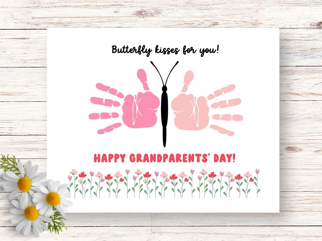 Grandparents' Day Butterfly Handprint Art - Printable Keepsake Craft ...