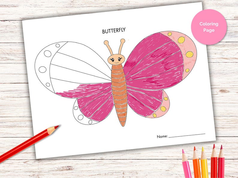 Build a Butterfly Cut and Color Activity for Kids, Coloring Page ...