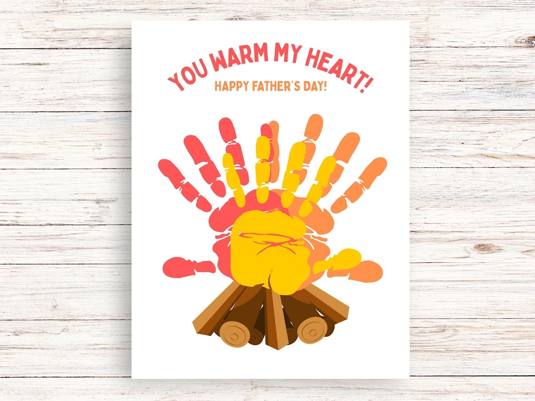 Father's Day Handprint Campfire Craft - Printable Keepsake, Perfect for ...
