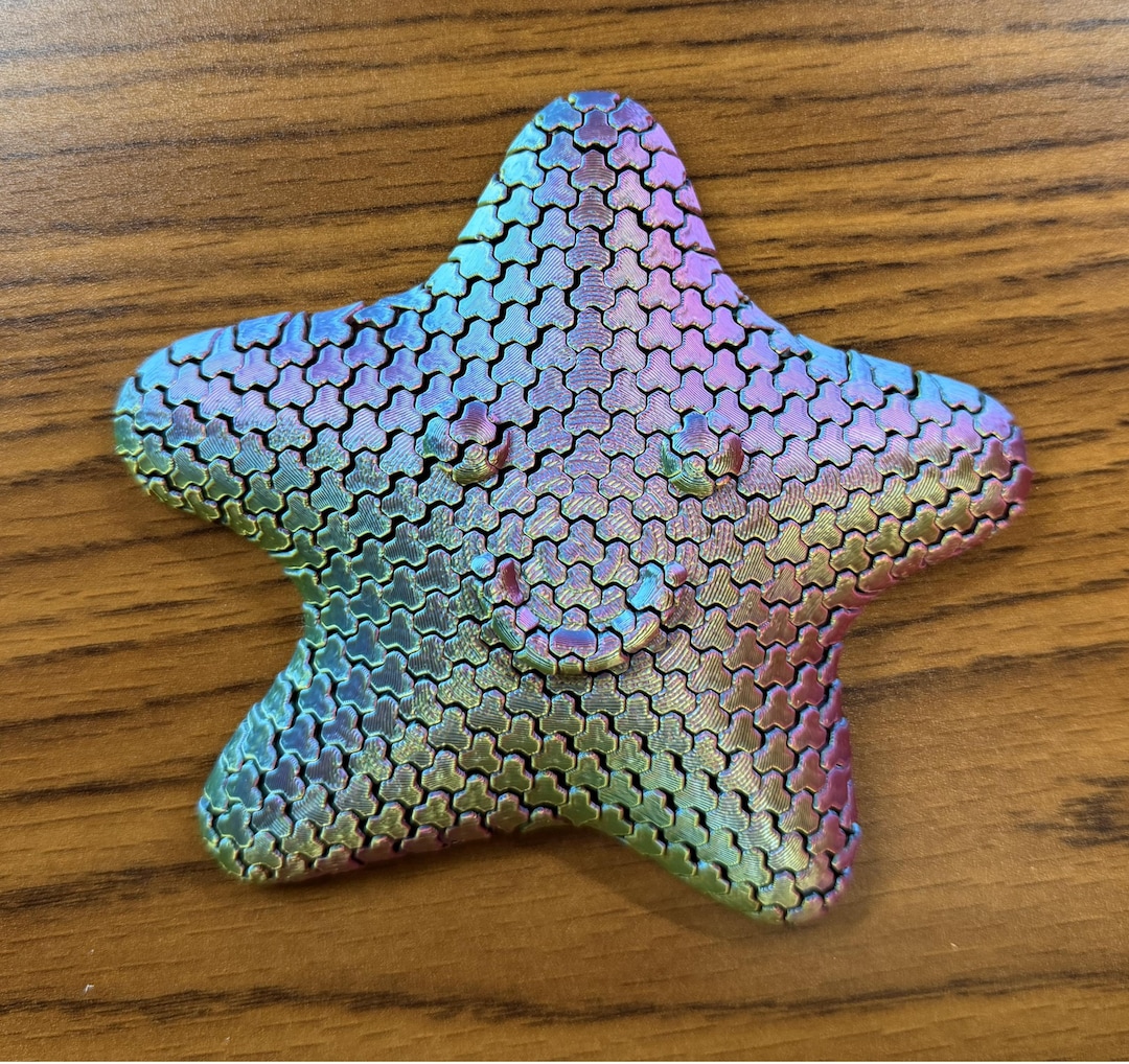 3D Printed Flexy Starfish Fidget Toy | Textured Folding Star Sensory ...
