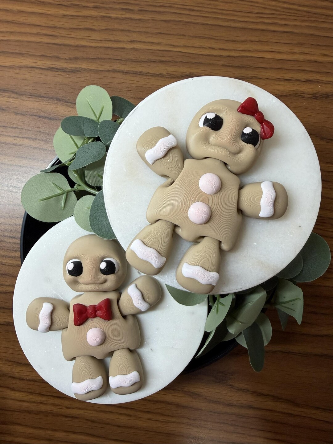 3D Printed Gingerbread Man & Woman Fidget Toy: Holiday Desk Decor - Etsy