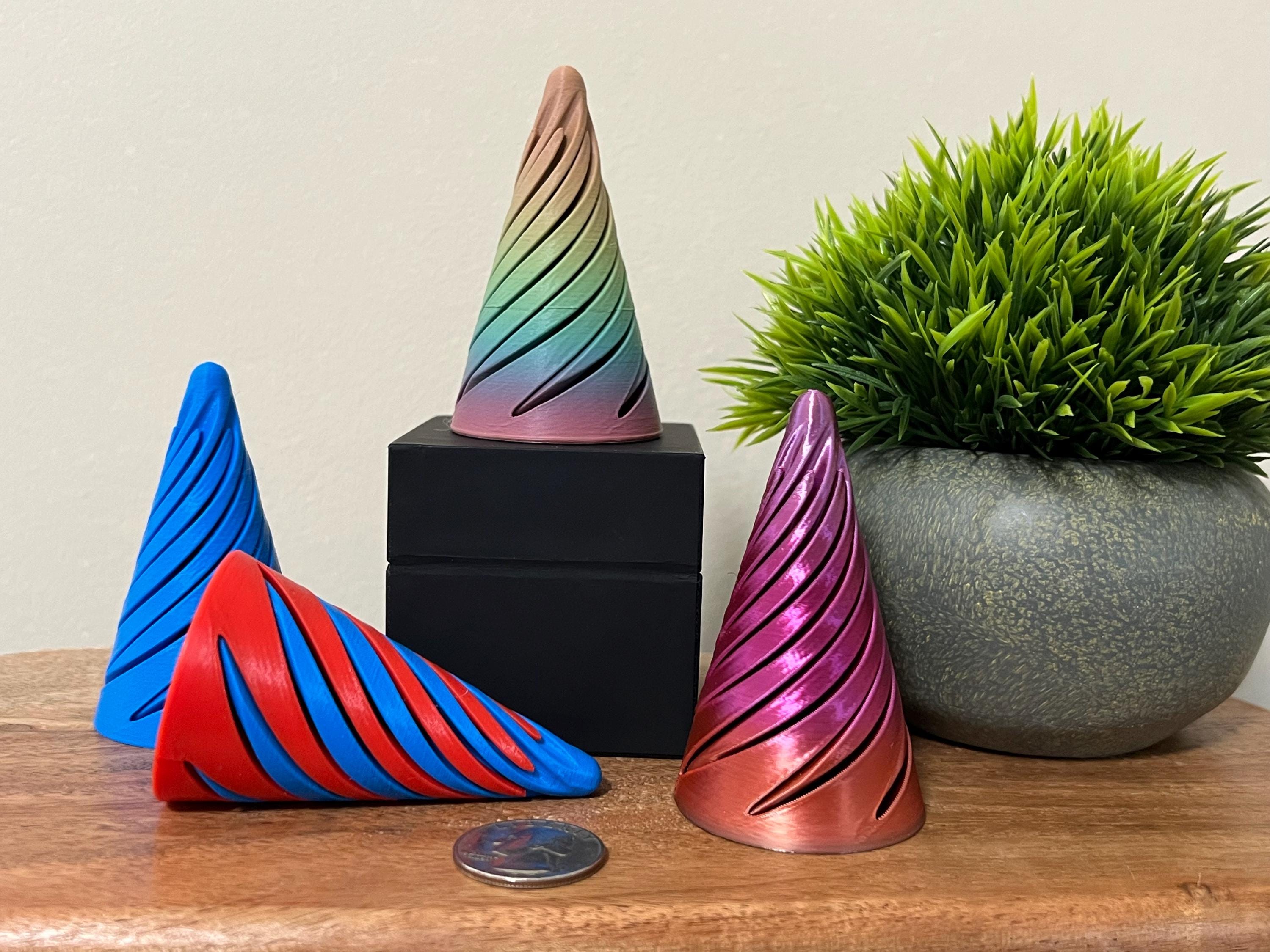 Infinity Spiral Fidget Cone | 3D Printed | Stress Reliever | Desk Toy ...