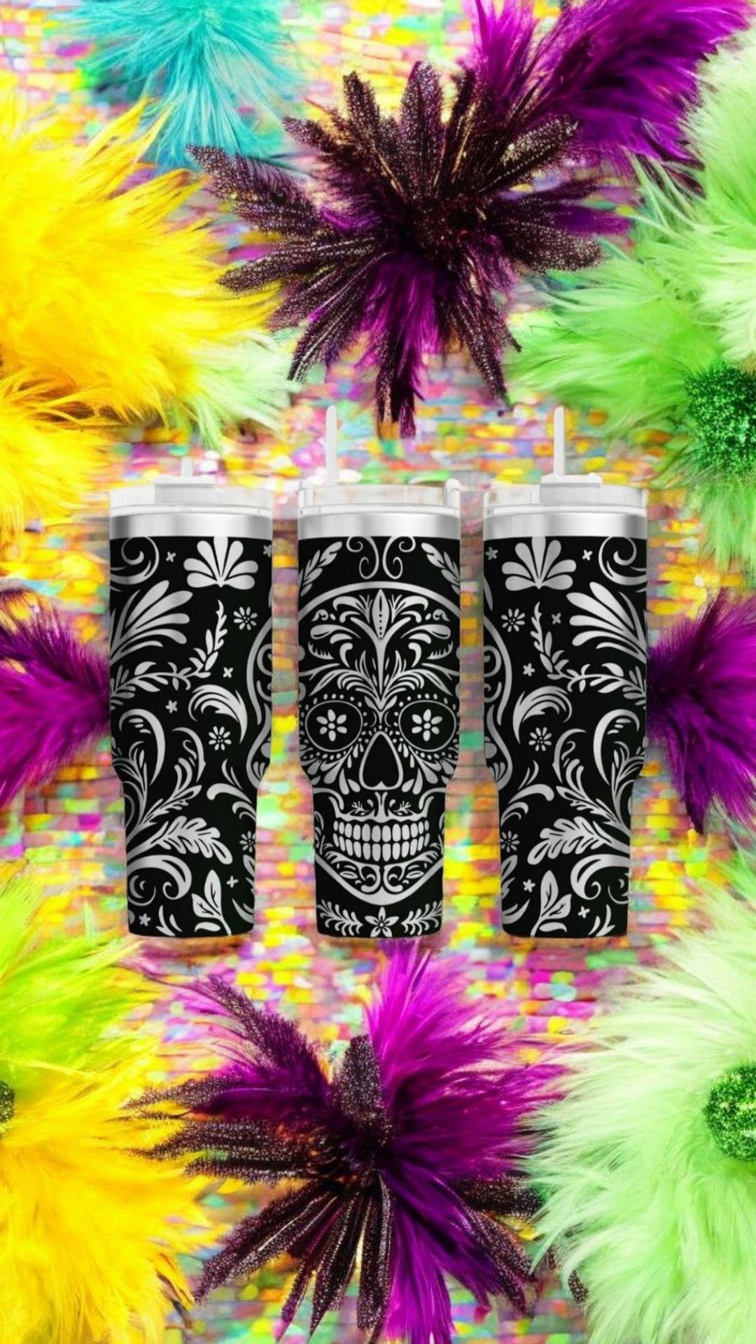 MARDI GRAS Laser Engraved 40 Oz Tumbler - Etsy