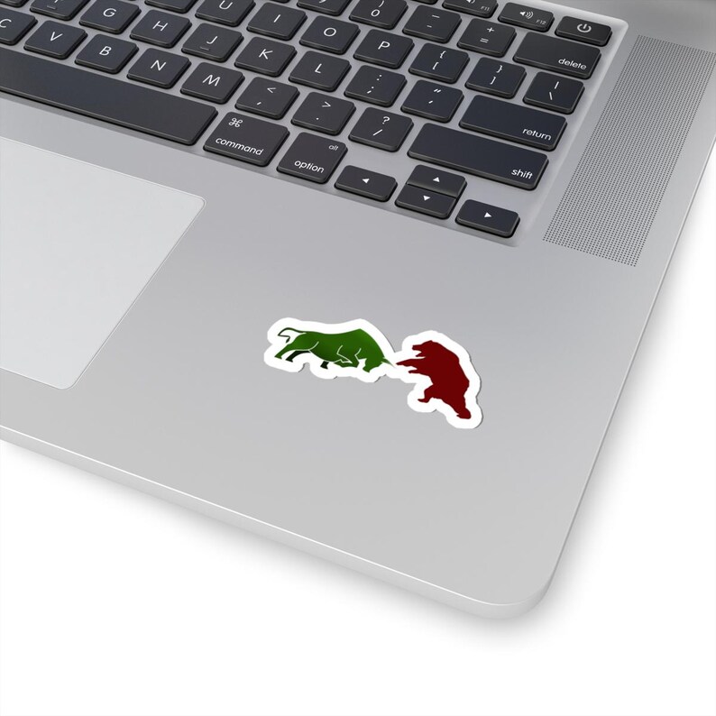 Bull & Bear Sticker | Stock Market Vinyl Sticker for Laptop, Trading ...