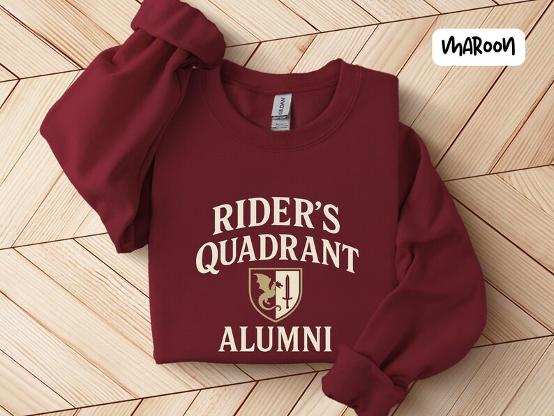 Fourth Wing Inspired Sweatshirt, Rider’s Quadrant Alumni Crest, Dragon ...