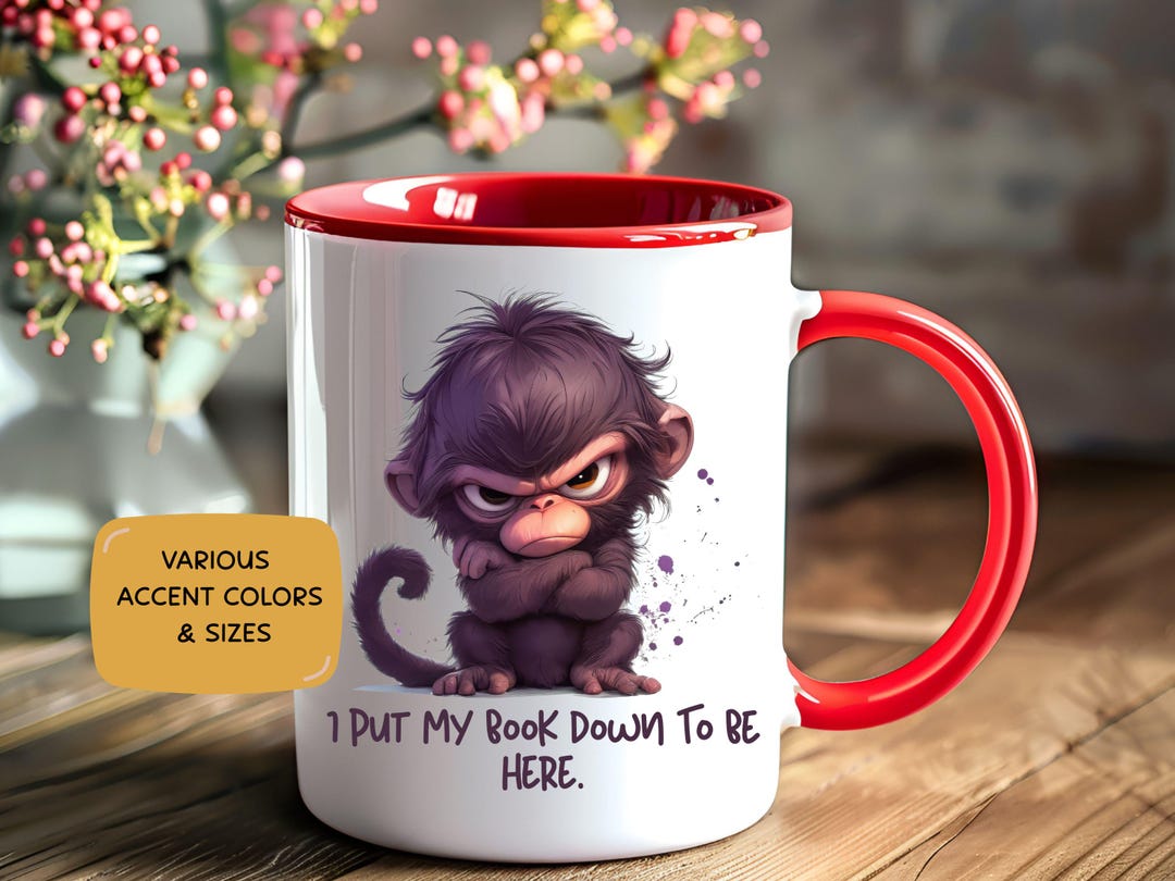 Grumpy Monkey Mug, Funny Book Lover Gift - Etsy