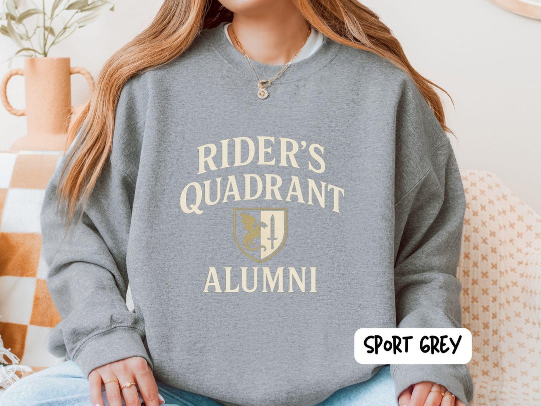 Fourth Wing Inspired Sweatshirt, Rider’s Quadrant Alumni Crest, Dragon ...