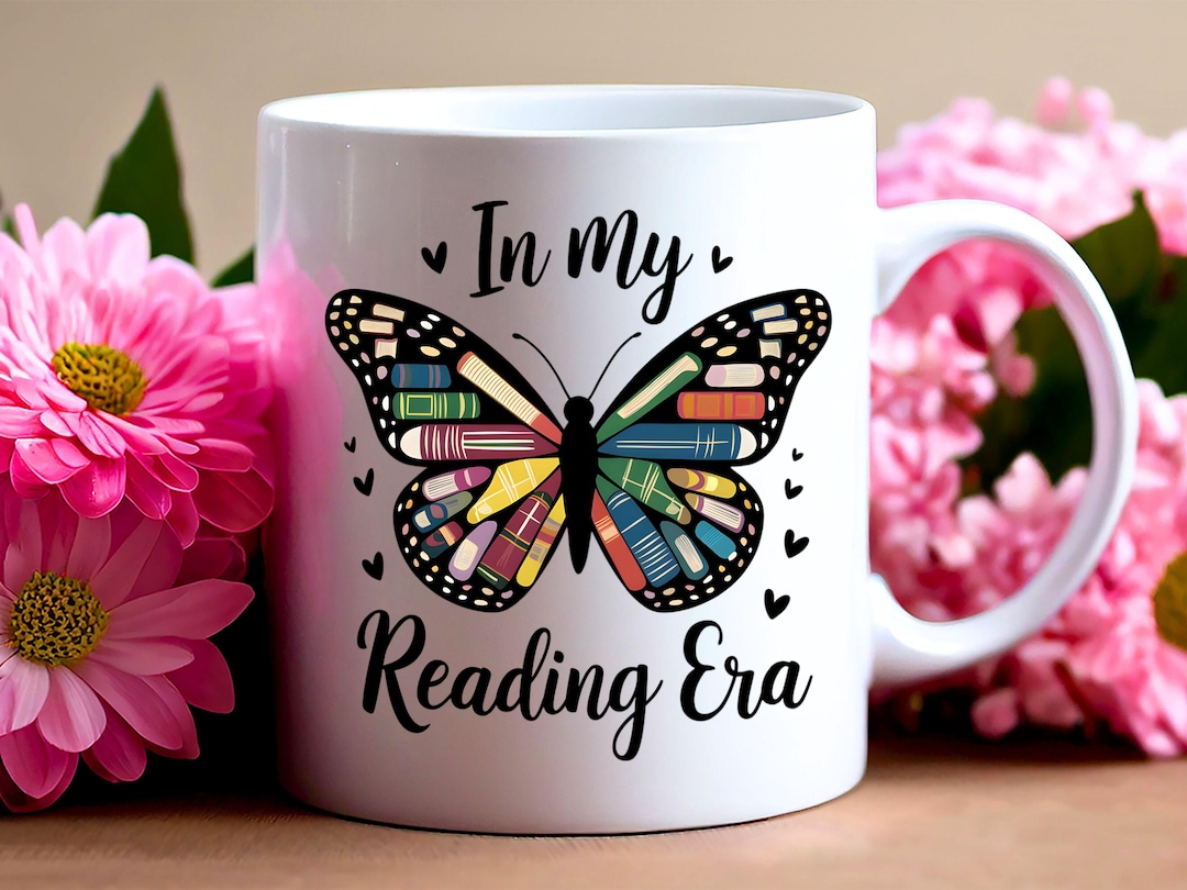 Book Butterfly Mug, Reading Era Gift, Bookworm Coffee Cup - Etsy
