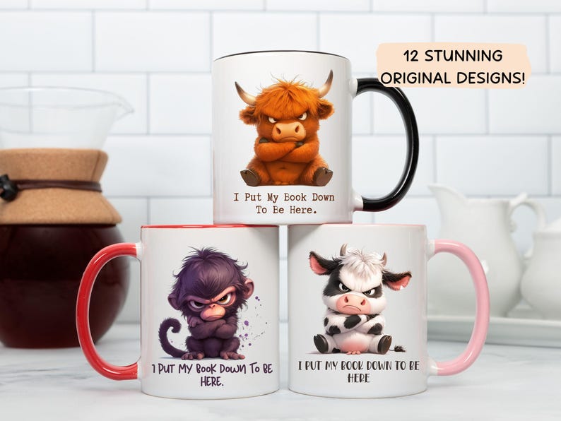 Grumpy Monkey Mug, Funny Book Lover Gift - Etsy