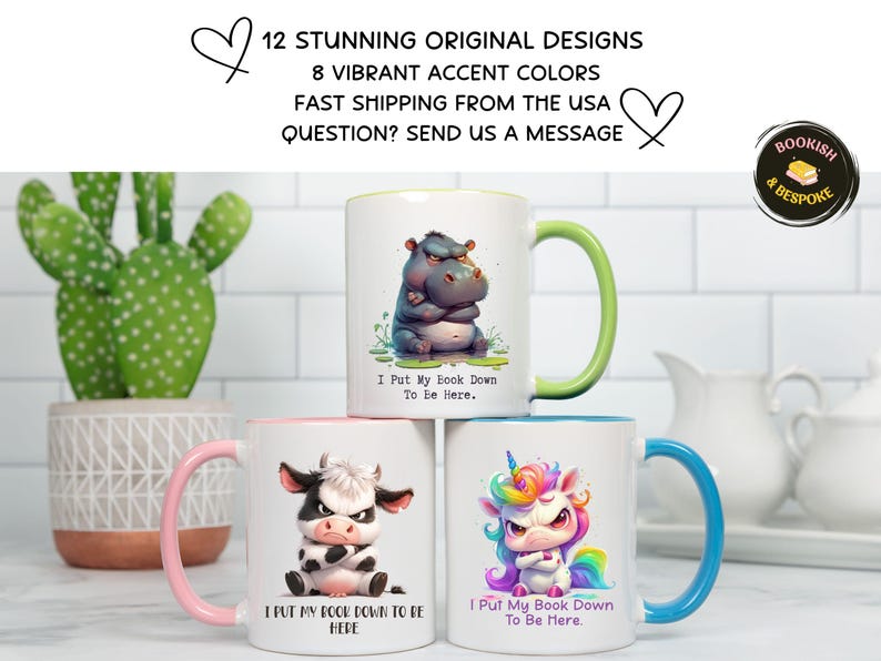 Grumpy Monkey Mug, Funny Book Lover Gift - Etsy