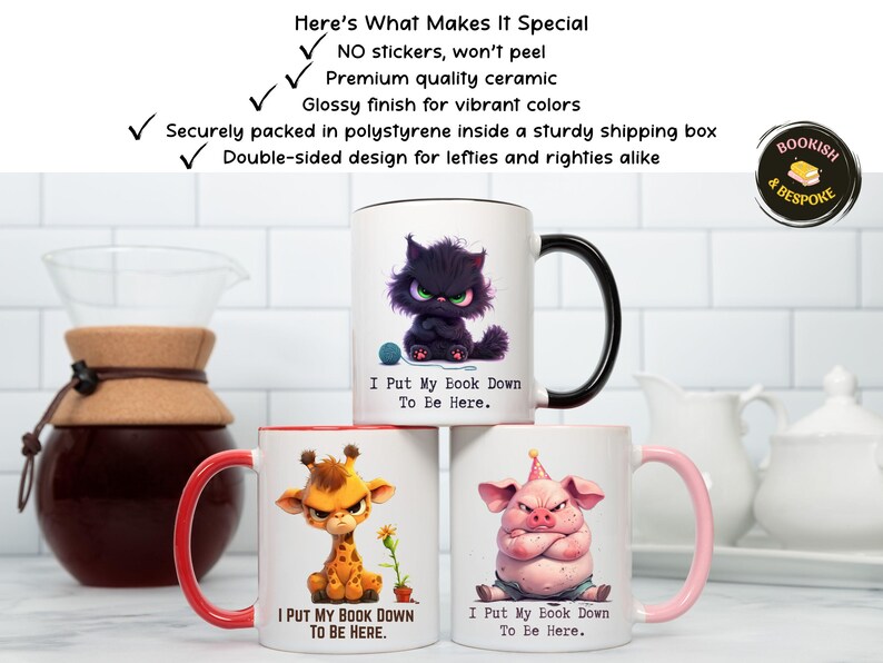 Grumpy Monkey Mug, Funny Book Lover Gift - Etsy