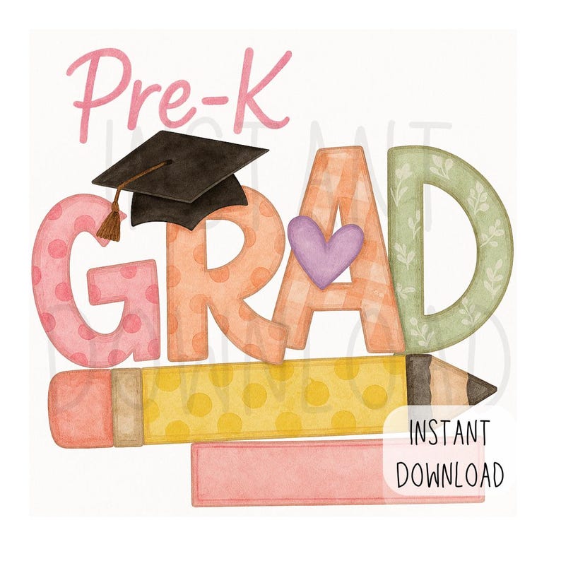 Pre-k Grad PNG | Preschool Graduation Sublimation Design | Kindergarten ...