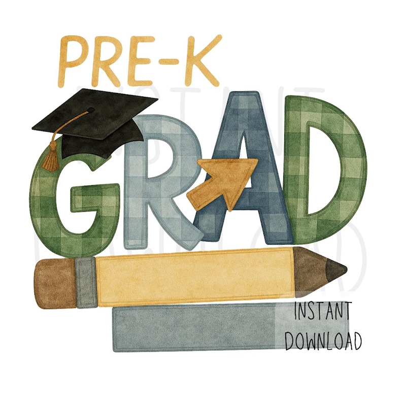 Pre-k Grad PNG | Boys Preschool Graduation Sublimation Design | Blue ...