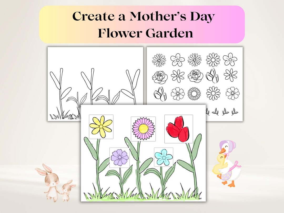 Mother’s Day Craft for Kids Printable, Color Cut and Paste Flower ...