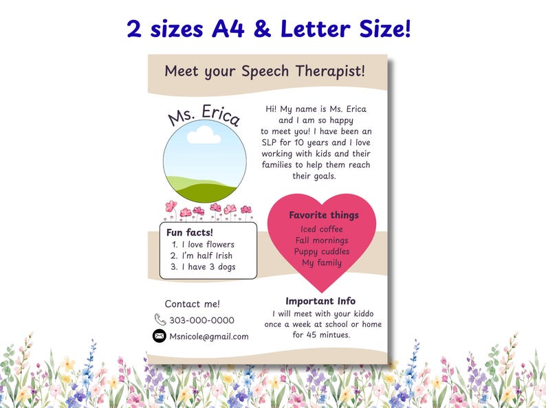 Meet the SLP Editable, Printable, Speech Language Pathologist Intro ...
