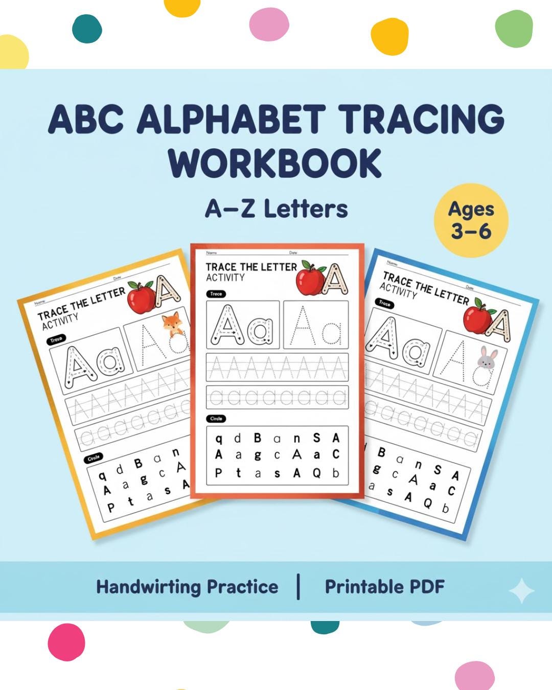 Alphabet Tracing Worksheets Printable | ABC Letter Practice for ...