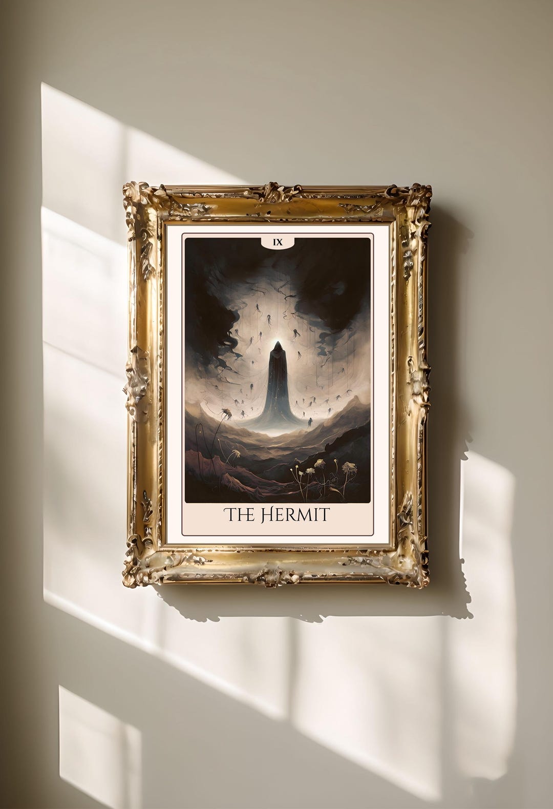 The Hermit Tarot Card Poster – Mystical Solitude Digital Art Print ...