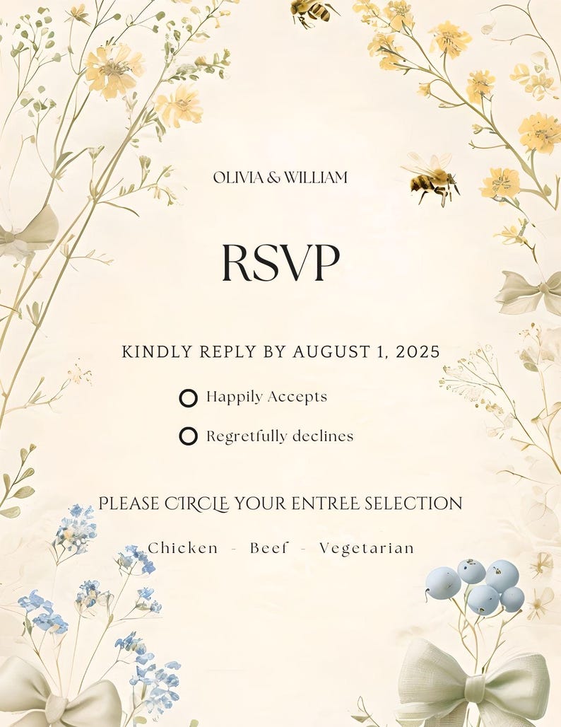 Cottagecore Wedding Invitation Template | Soft Pastel Wildflower Canva ...