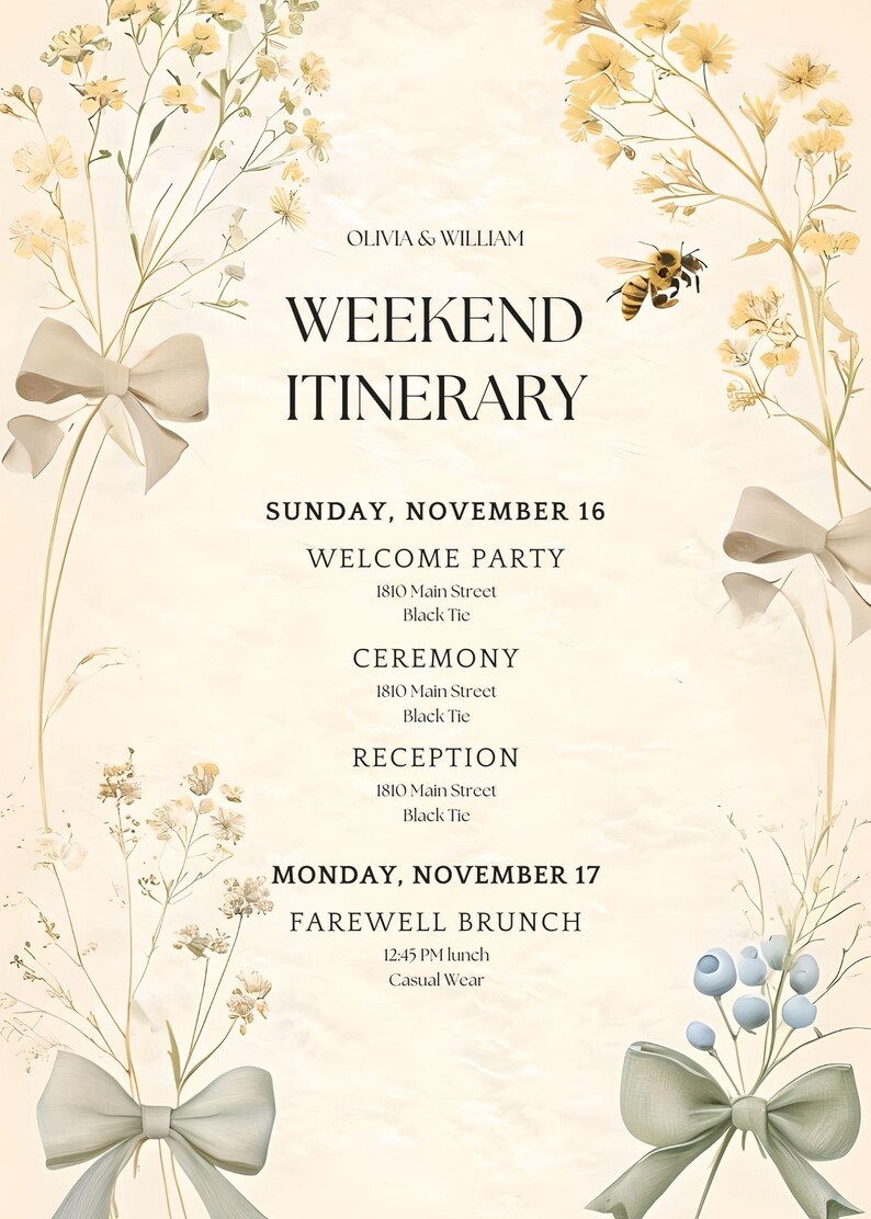 Cottagecore Wedding Invitation Template | Soft Pastel Wildflower Canva ...