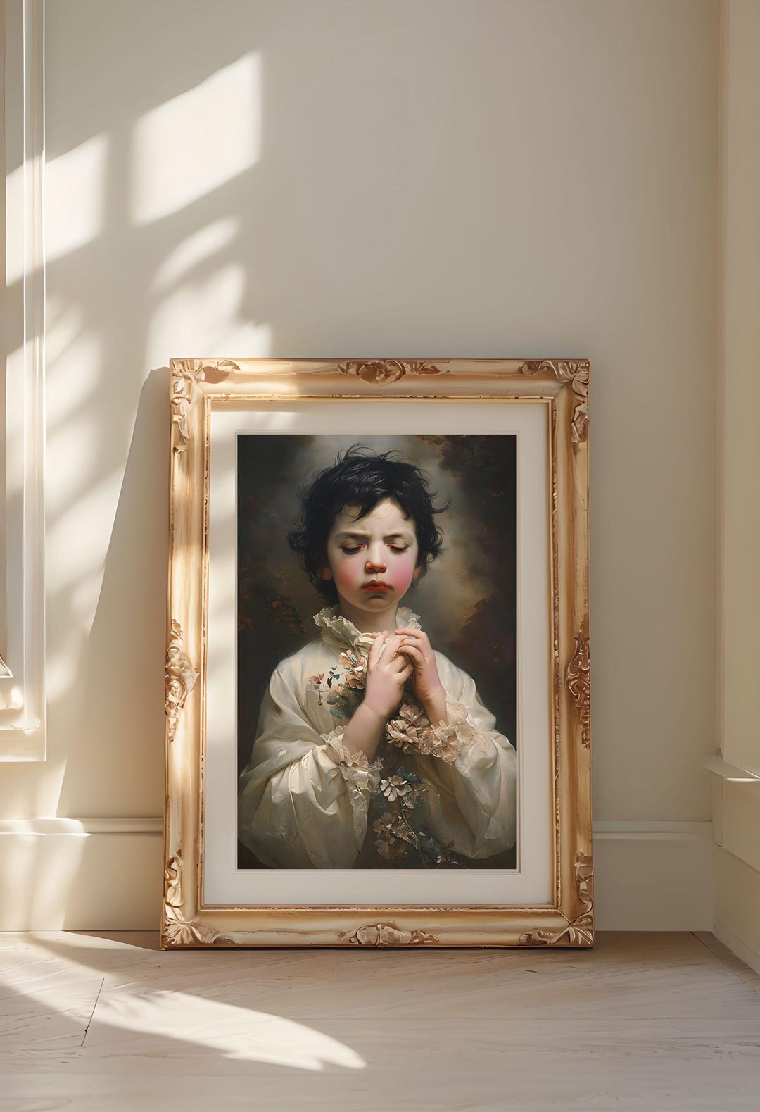 Ethereal Child – Vintage Boy Portrait Digital Art Print – Antique ...