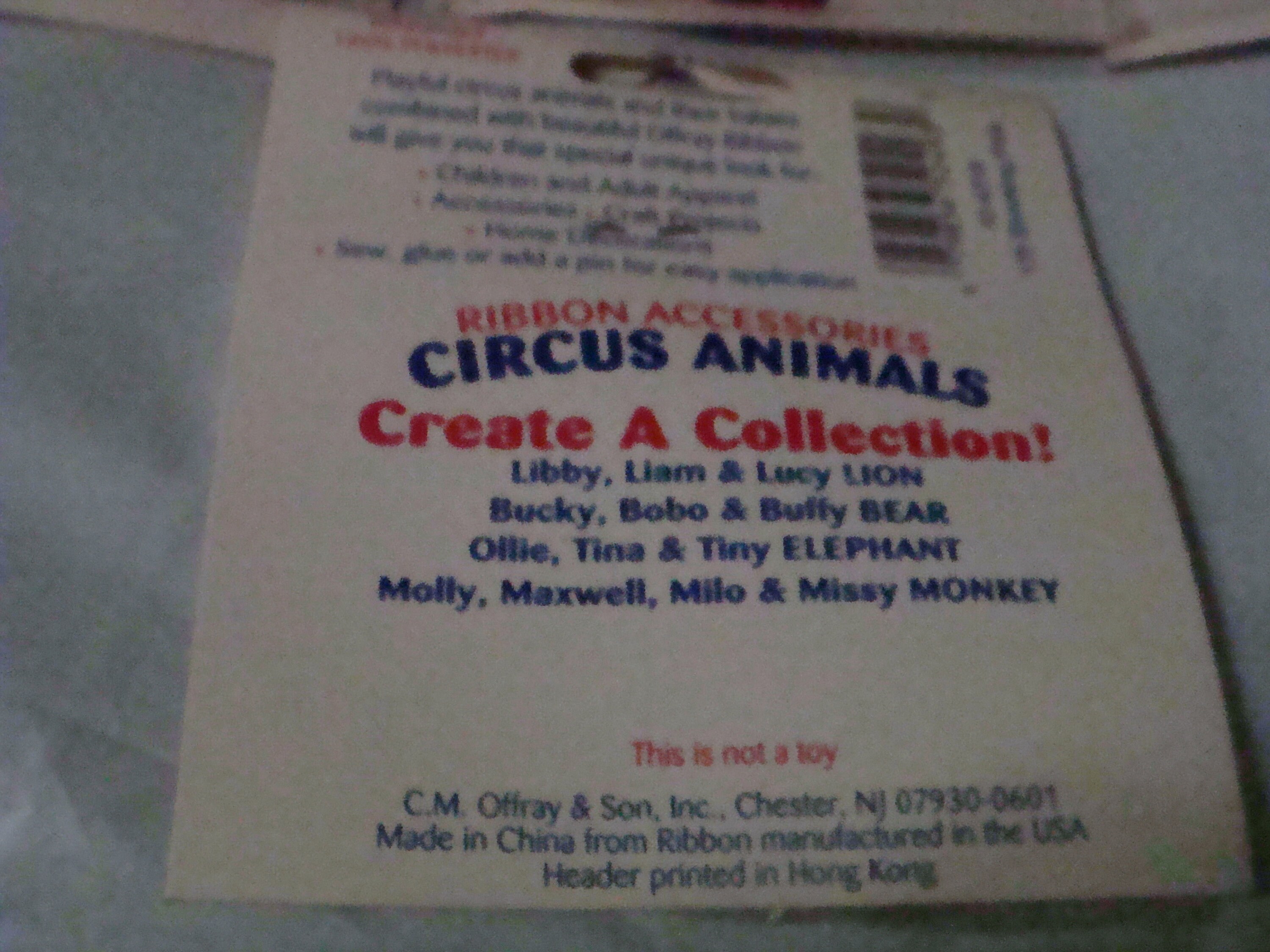 Offray Big Top Animals Ribbon Libby Lion Milo Missy Maxwell - Etsy