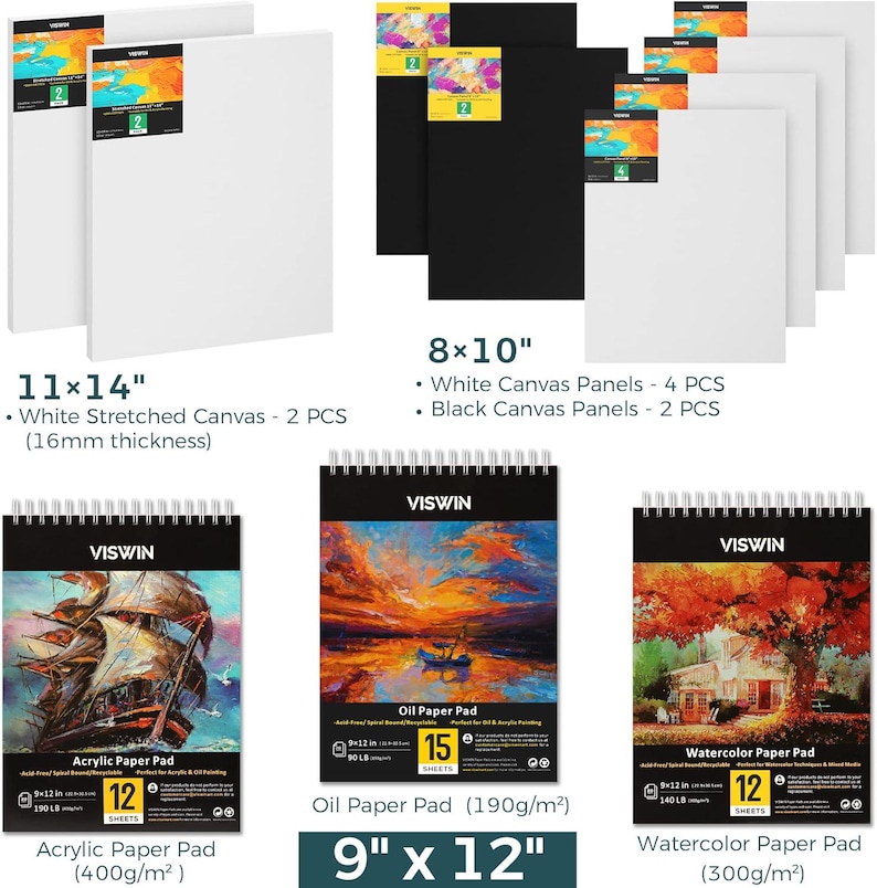 All-in-one Art Painting Set With Aluminum and Beech Wood Easels, 96 ...