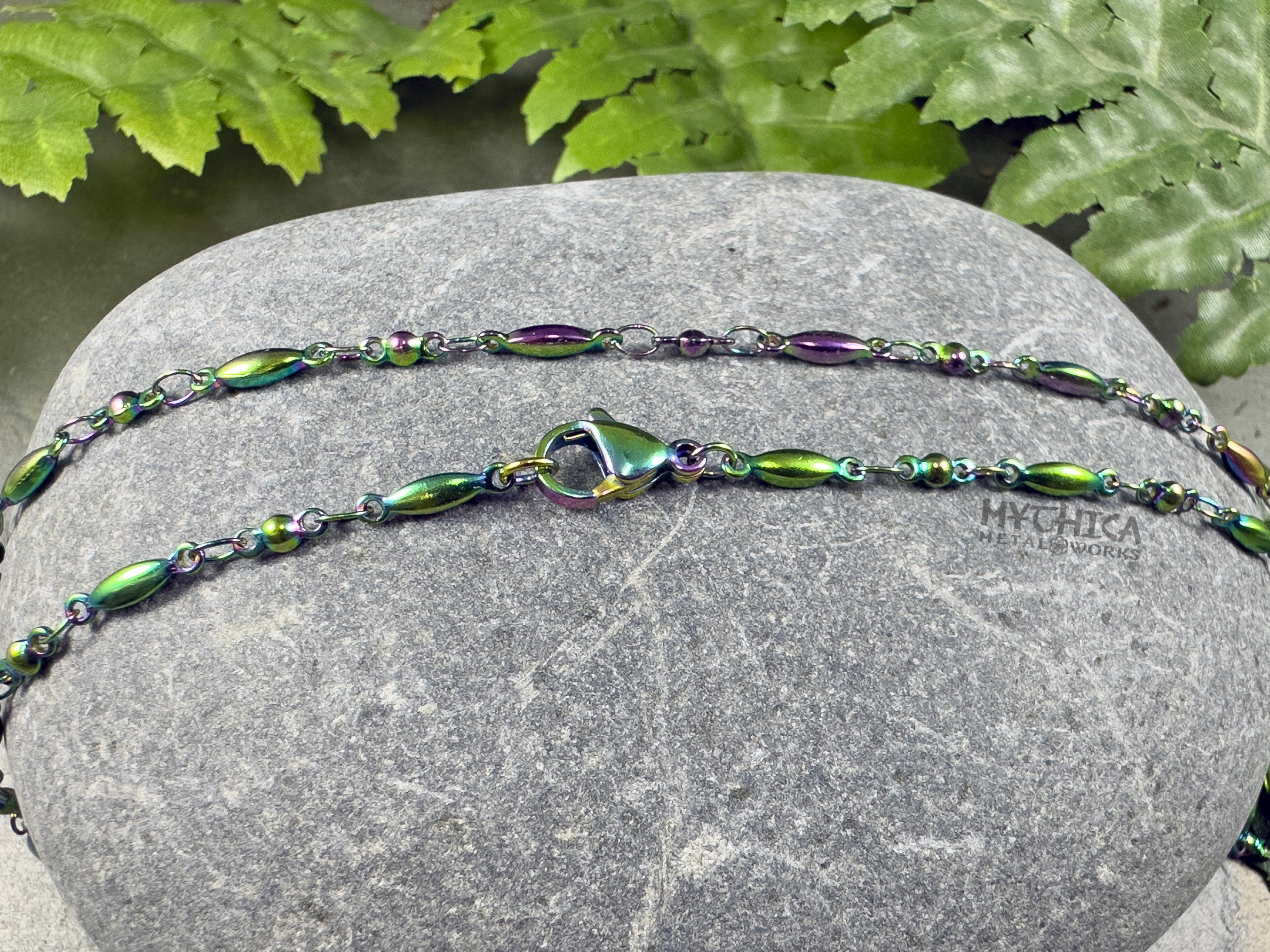 Custom Length Chain Rainbow Titanium Plated Stainless Steel 11x2.5mm ...