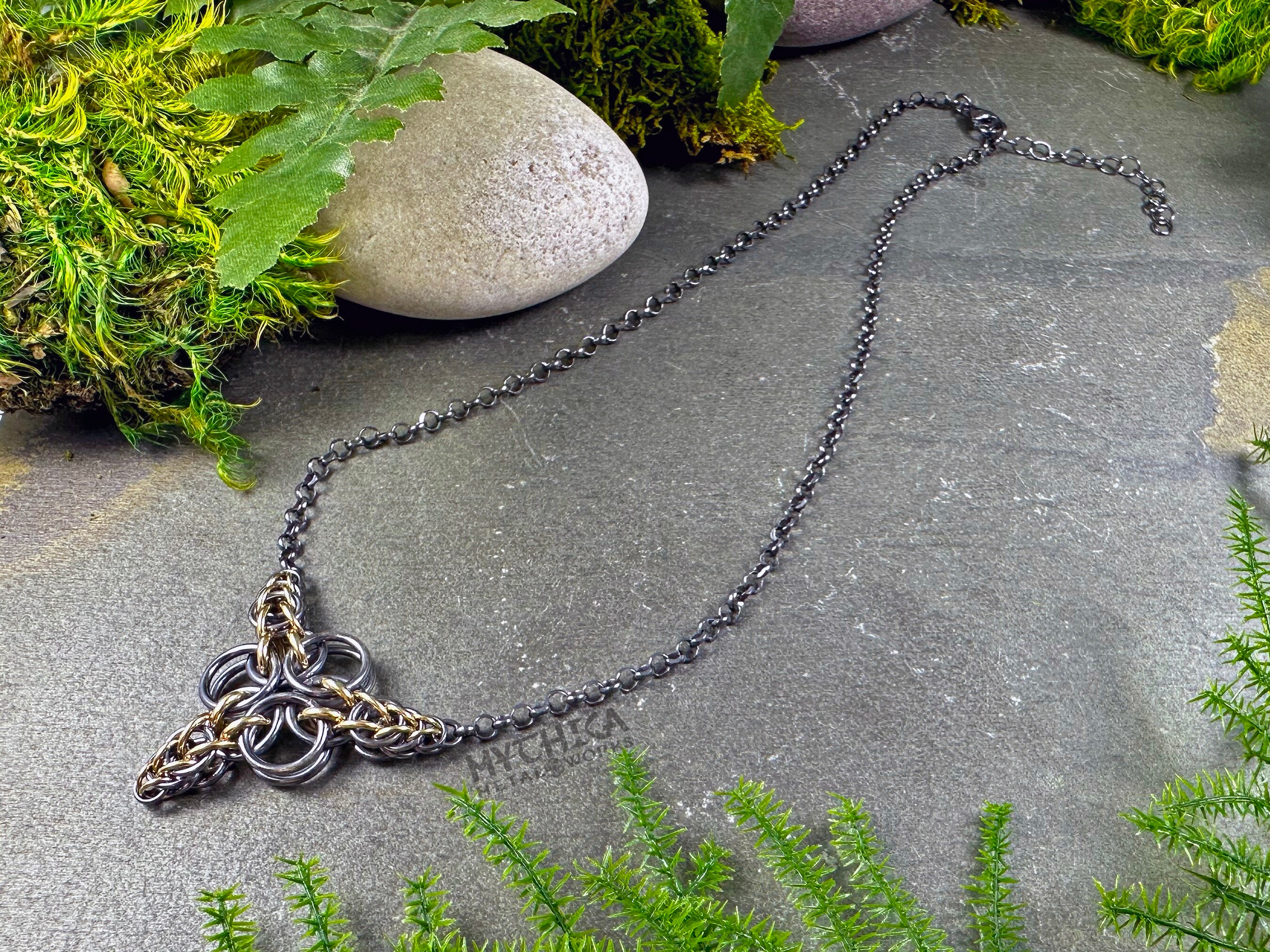 Valkyrie Necklace 14K Gold Filled and Oxidized Sterling Silver ...