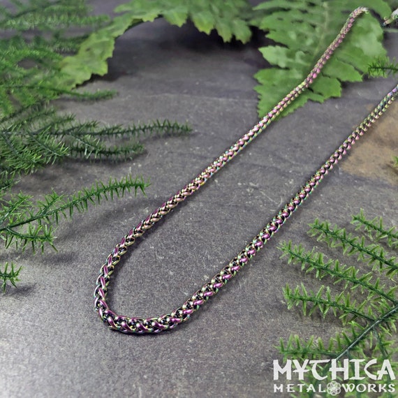 Custom Length Chain Rainbow Titanium Plated Stainless Steel - Etsy