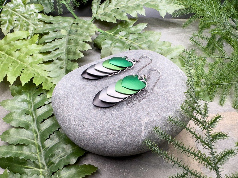 Siren Earrings Aromantic Pride Anodized Aluminum Scales With Surgical ...
