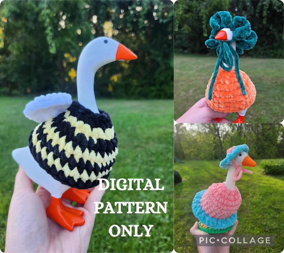 DIGITAL BUNDLE Crochet 7" Desk Goose Pumpkin + Bumblebee + Dress ...