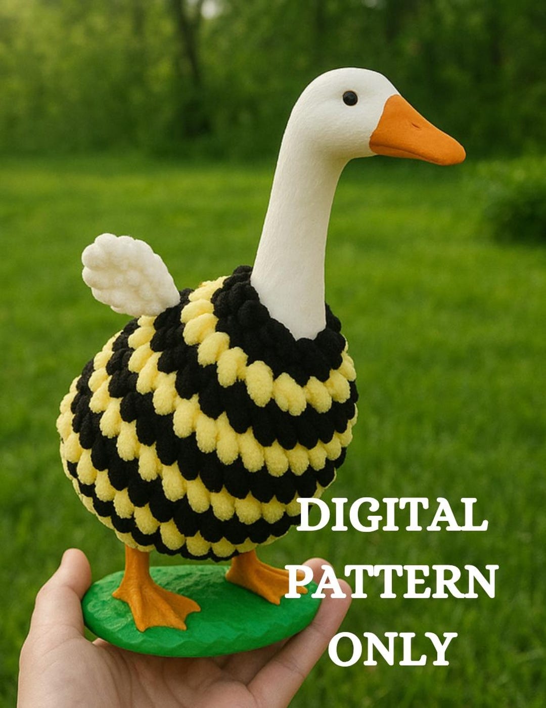 Crochet 7" Desk Goose Bumblebee Pattern | Desk Goose Pattern | 7" Goose Pattern - Etsy