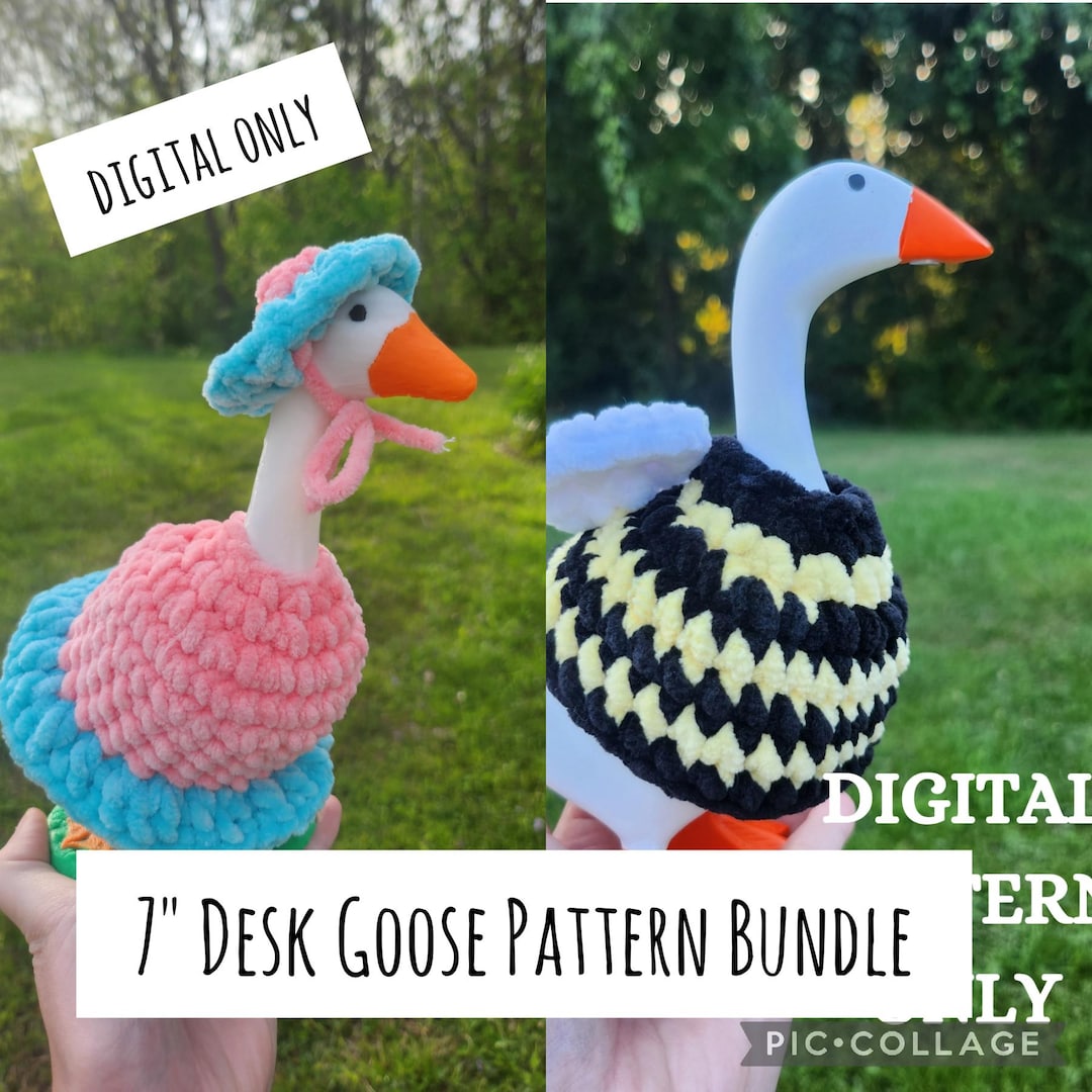 DIGITAL BUNDLE Crochet 7" Desk Goose Bumblebee + Dress Pattern | Desk ...