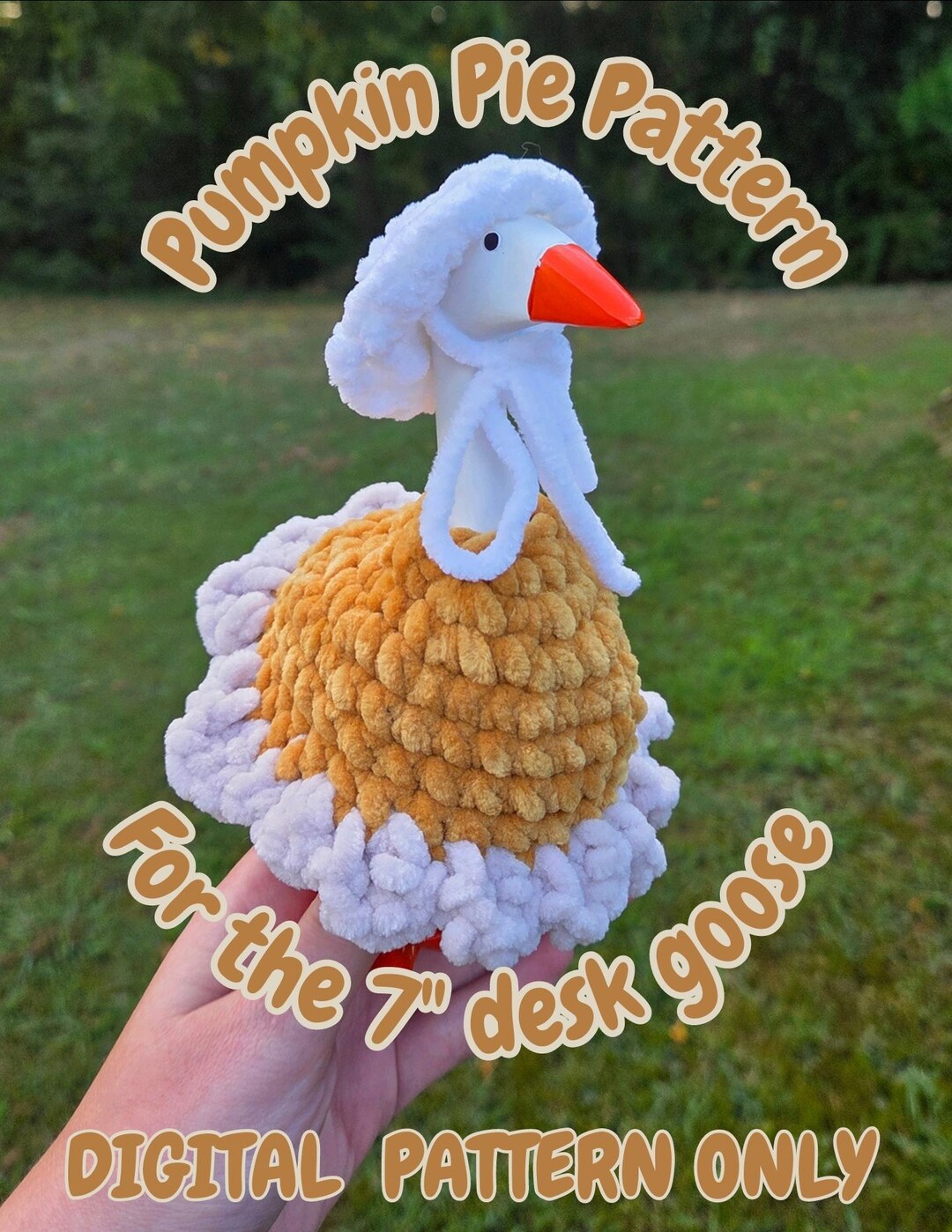 Crochet 7" Desk Goose Pumpkin Pie Outfit Pattern (digital Download) - Etsy