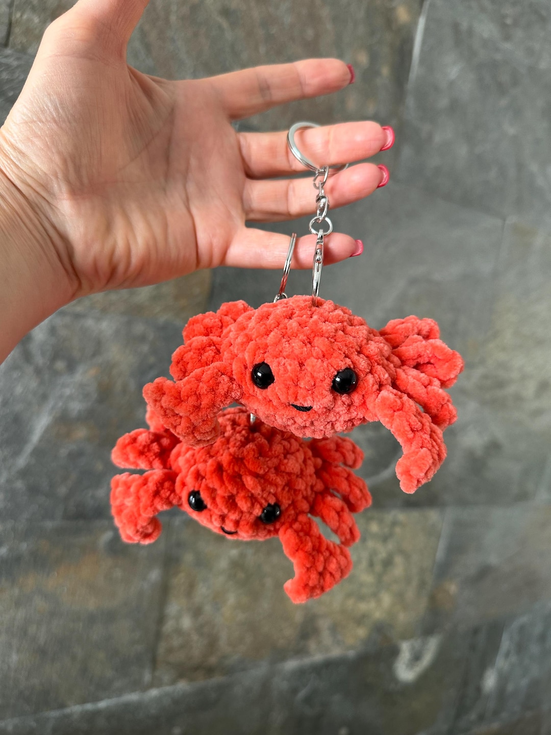CROCHET PATTERN " Crab Keychain". English PDF Instructions. Plushie ...