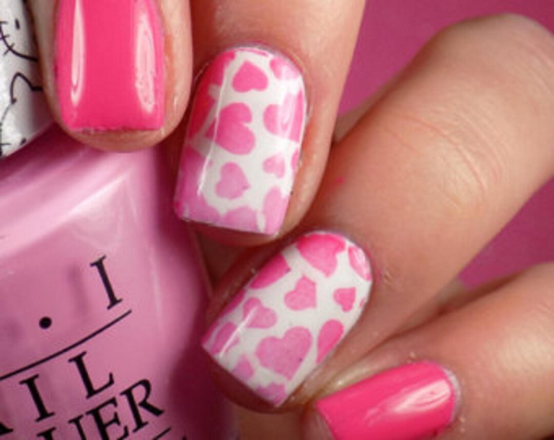Romantic Heart Nail Decals – 20 Waterproof Self-adhesive Stickers ...