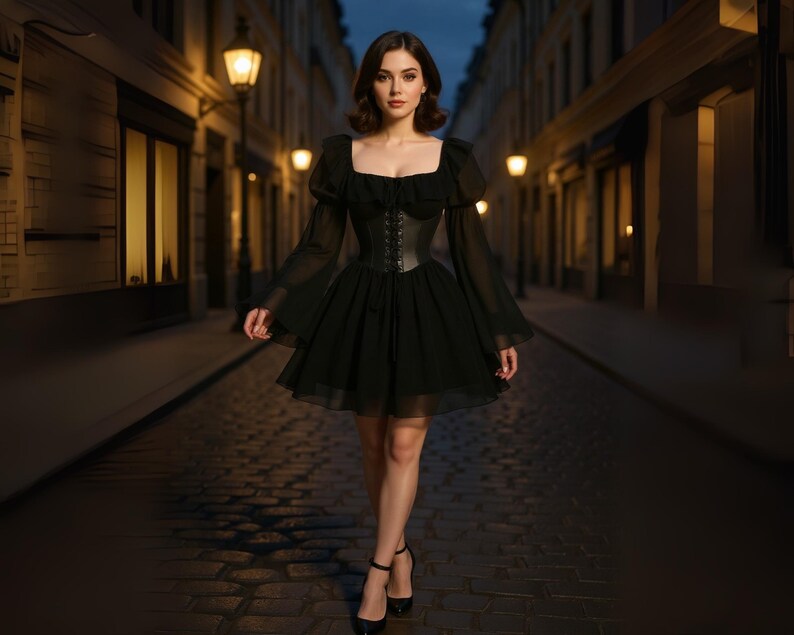 Renaissance Cottagecore Fairy Core Renaissance Dress, Brown Chiffon ...