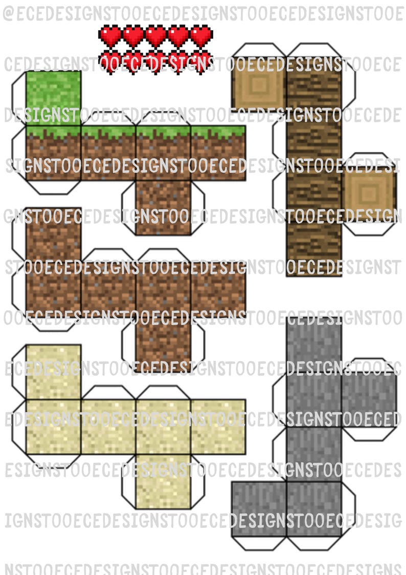 Printable Set of Minecraft + Steve + Alex + Creeper + Figures and ...
