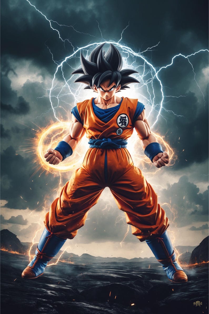 Goku Super Saiyan - Dragon Ball Z Poster 60x40 Cm Unleashed Energy ...