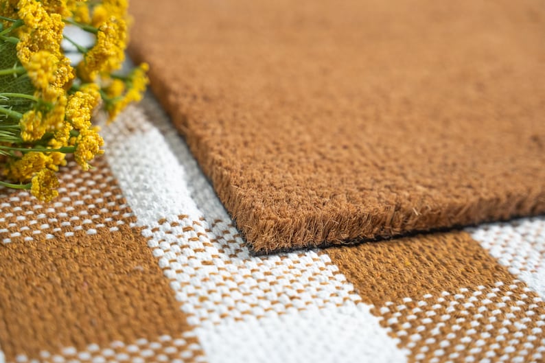 Aloha Mahalo Coir Doormat: Tropical Hibiscus Hawaiian Welcome - Etsy