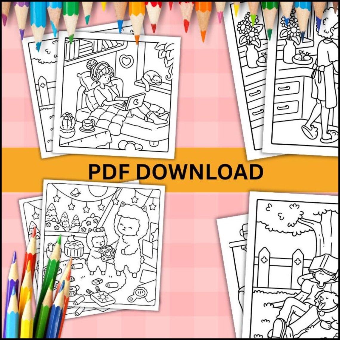 Cozy Times Coloring Book | 40+ Bold and Easy Girl-themed Pages for ...