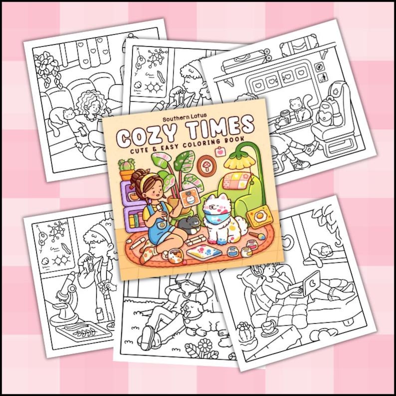 Cozy Times Coloring Book | 40+ Bold and Easy Girl-themed Pages for ...