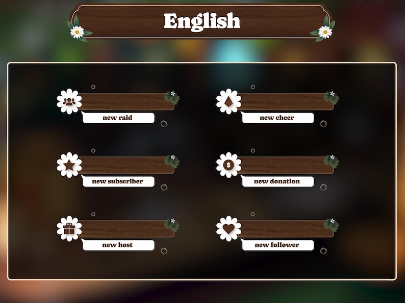 Animated Daisy Flower Twitch Alerts, White Floral Cottagecore Stream ...