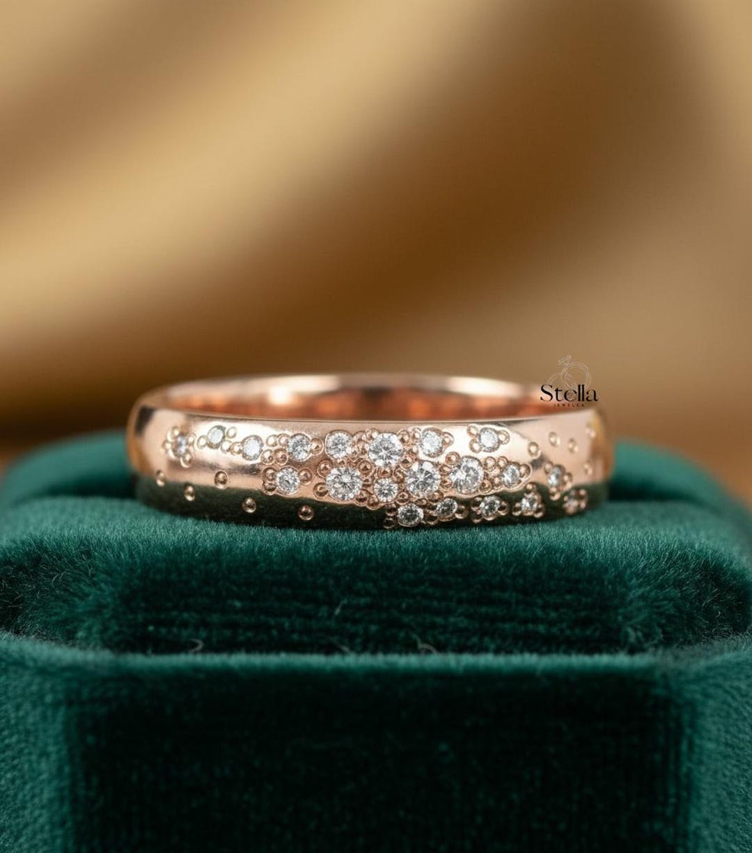 Flush Setting Diamond Band, Bubble Style Diamond Band, Round Lab Grown ...