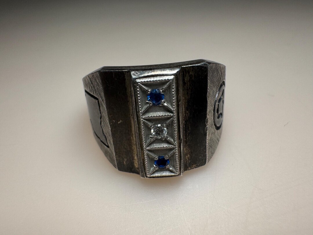 Sterling Silver Ohio Bell and Diamond Sapphire Ring - Etsy